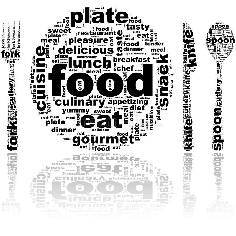 Platta och bestick vektor illustrationer. Illustration av sked - 38724237