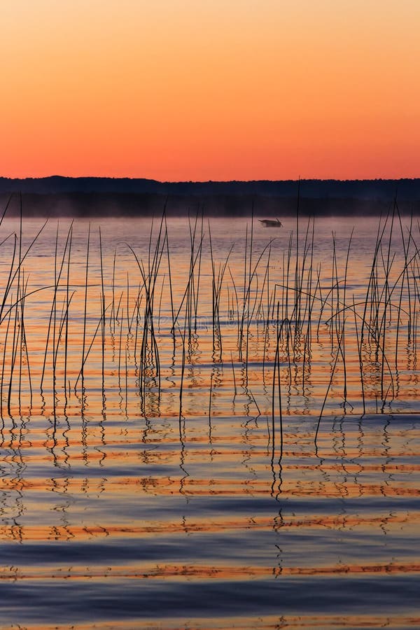 Platte Lake Dawn stock photo. Image of calm, glow, orange - 26362868