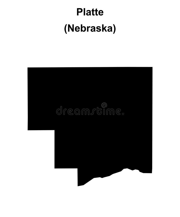 Platte outline map stock vector. Illustration of nebraska - 361726067