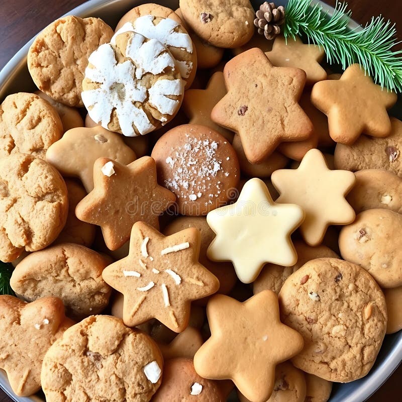 A Platter of Assorted Cookies Like Snickerdoodles, Gingerbread, and ...