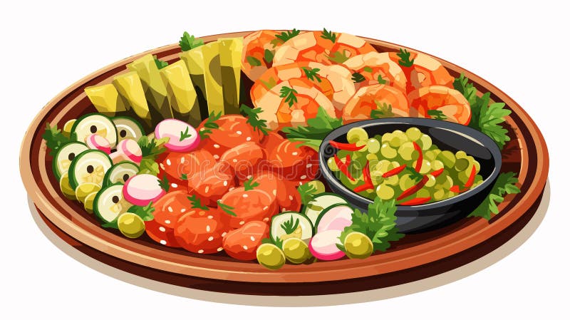 Platter Cartoon Vector Illustration Isolated White Stock Vector ...