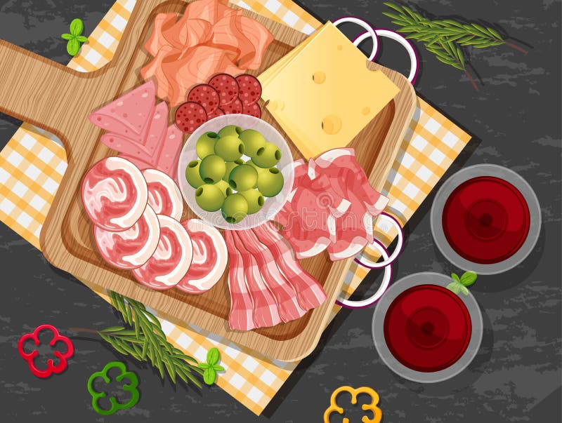 Cold Cuts Platter Illustration Stock Illustrations – 51 Cold Cuts ...
