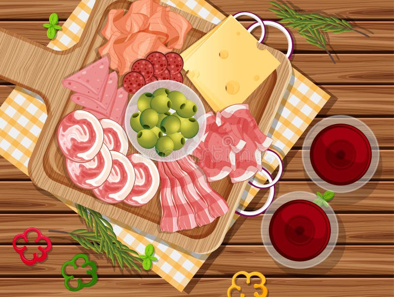 Cold Cuts Platter Illustration Stock Illustrations – 51 Cold Cuts ...