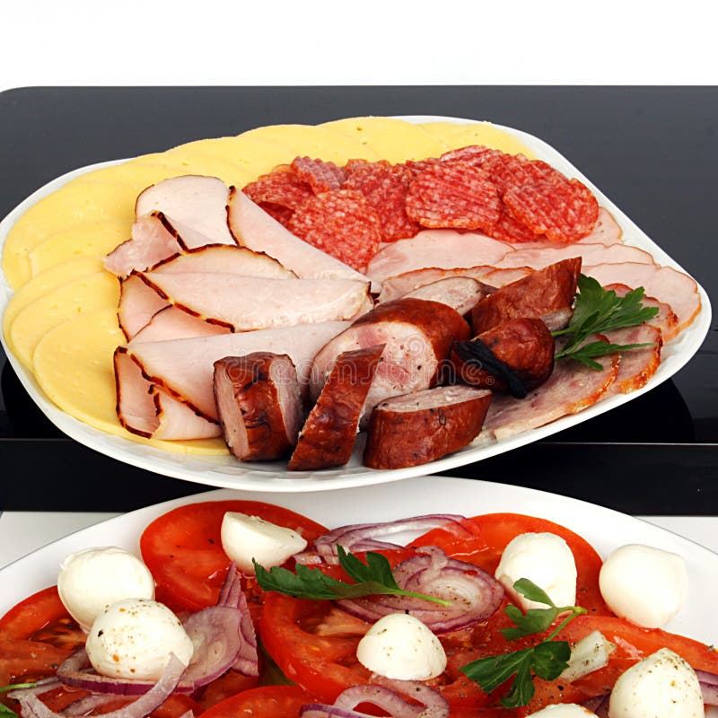 Platter of cold meats stock image. Image of food, meat - 38425209