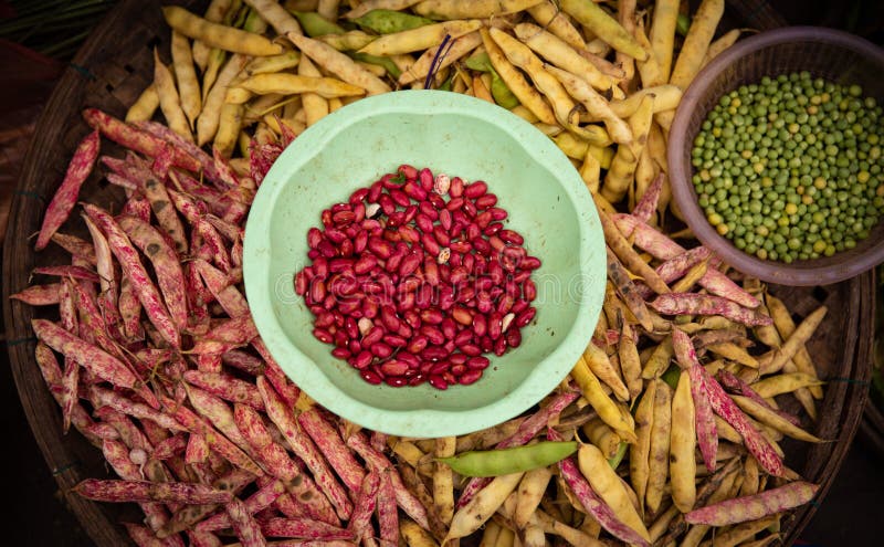 Platter of Different Types of Dry Beans Stock Image - Image of market ...