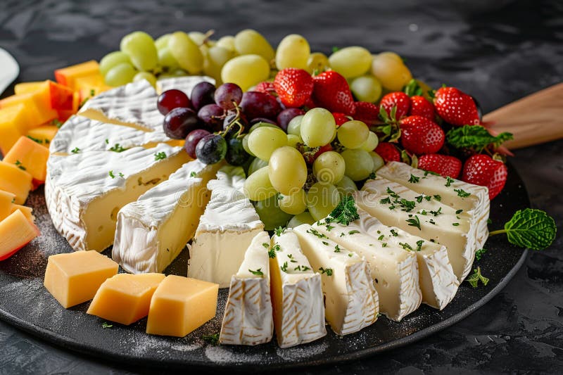 A Platter Featuring Soft Cheese, Its White Richness Complemented by a ...