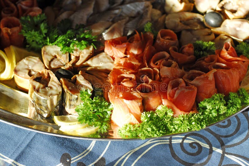 Platter of fish delicacies stock photo. Image of arrangement - 3172472