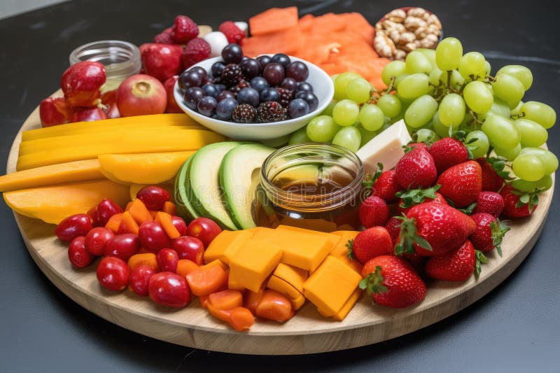 Platter of Fresh Fruit and Vegetables, Perfect for a Healthy Snack ...