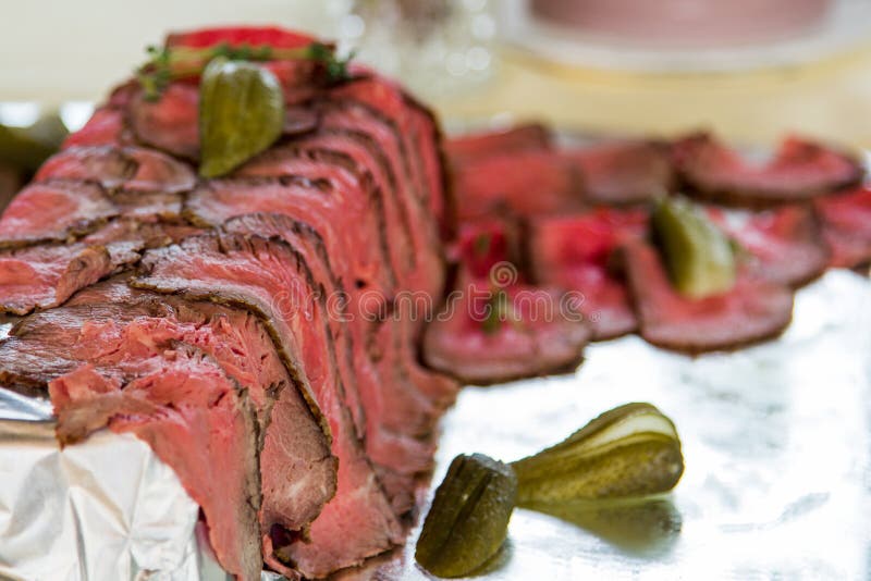 Platter with Fresh Meat Sliced Up Stock Photo - Image of meats, piece ...