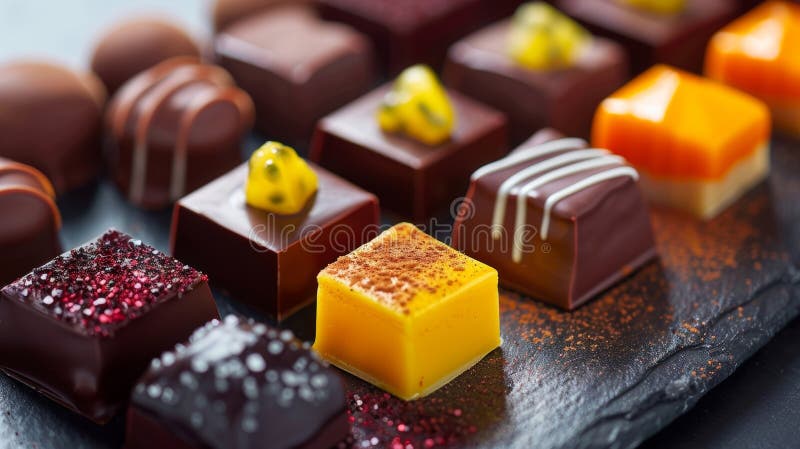 A Platter of Handcrafted Chocolates Each One Filled with a Different ...
