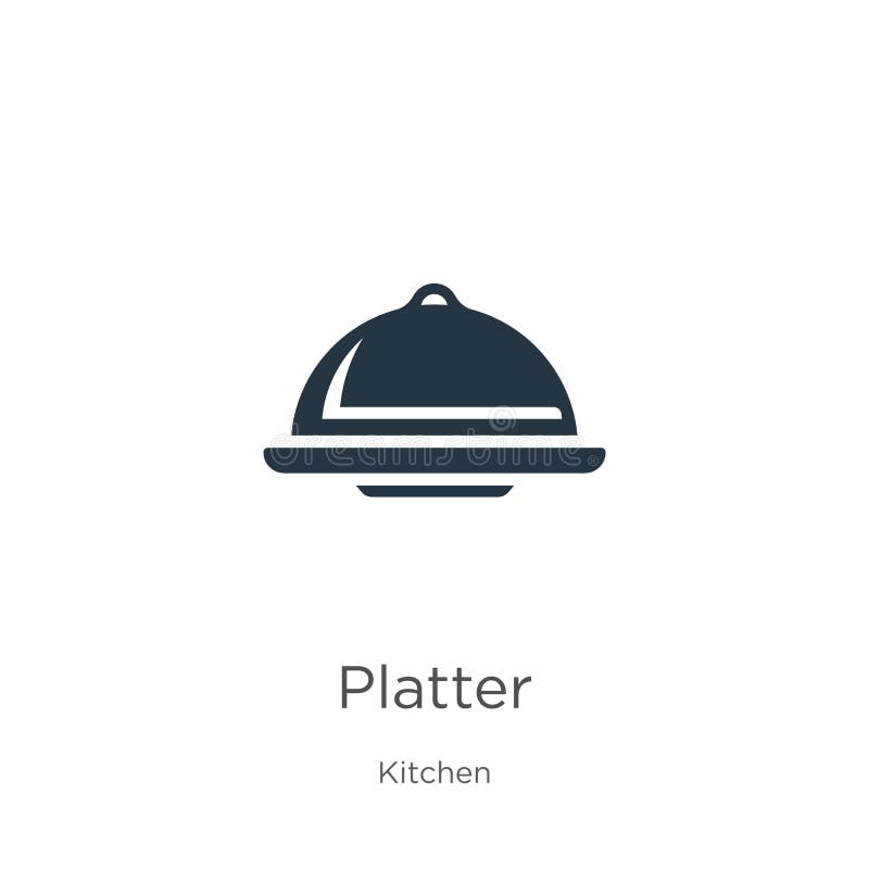 Platter Icon Vector. Trendy Flat Platter Icon from Kitchen Collection ...