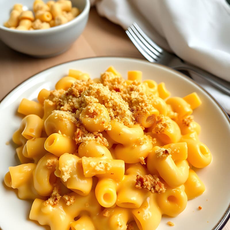 A Platter of Macaroni and Cheese with a Sprinkle of Crispy Breadcrumbs ...