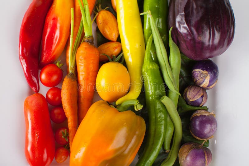 Platter of Rainbow Assorted Vegetables Macro Shot Stock Image - Image ...