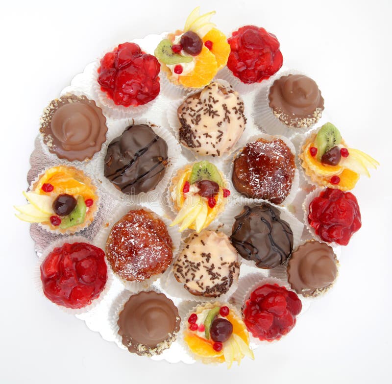 Platter with Variations of Small Cakes with Different Stuffing Stock ...