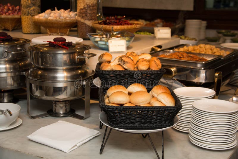 Platters and Dishes of Food Set Up Stock Image - Image of asian ...