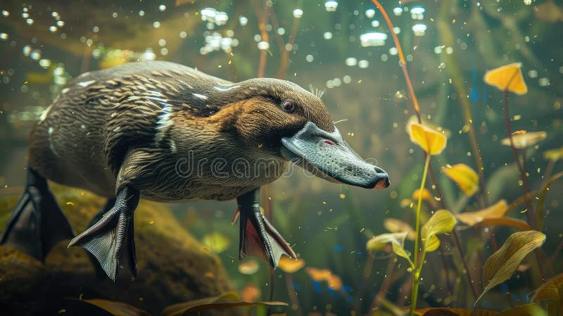 Platypus in Australia in Nature. Selective Focus Stock Photo - Image of ...