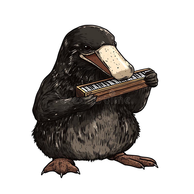 A Platypus Plays a Keyboard Stock Illustration - Illustration of vector ...