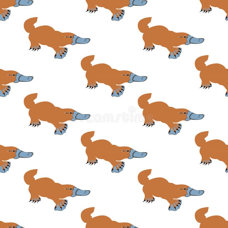 Platypus Pattern Seamless. Cute Duckbill Background. Baby Fabric Texture Stock Vector ...