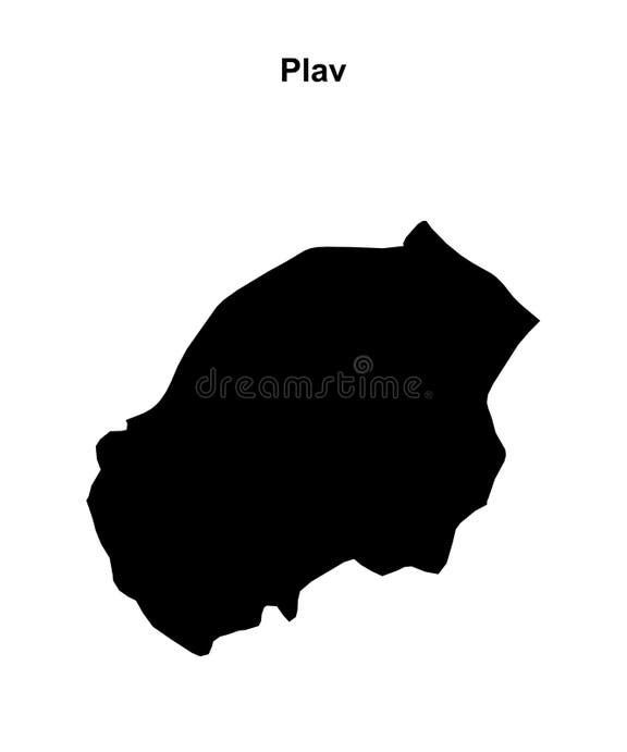 Plav outline map stock vector. Illustration of silhouette - 360612080