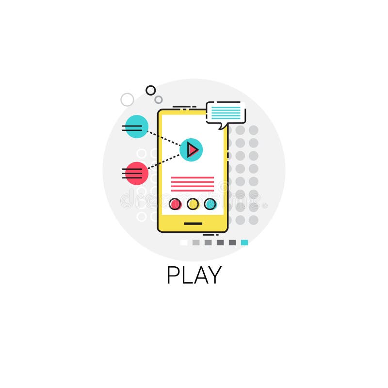 Play App Player Cell Smart Phone Icon Stock Vector - Illustration of ...