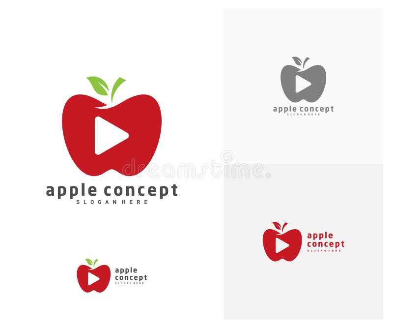 Play Apple Logo Design Vector Template, Fruits Apple Icon Symbol Stock ...