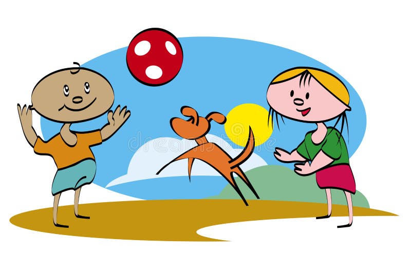 Play the ball stock vector. Illustration of child, summer - 14626943