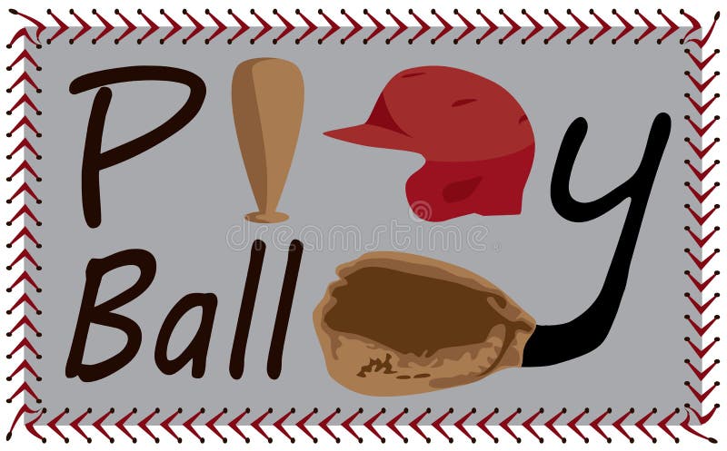 Play Ball Text with Baseball Images Stock Vector - Illustration of ball ...