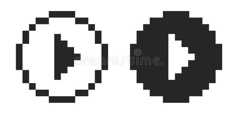 Play 8 Bit Pixel Button Icon. Red Play Button Symbol. Stock Vector ...