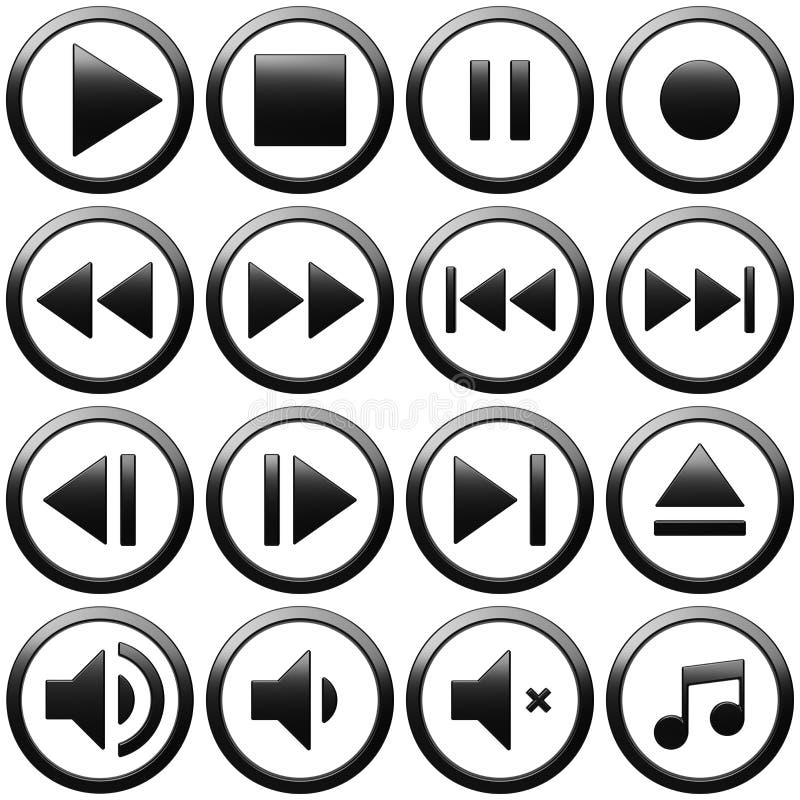 Media Player Buttons for DVD/VCR/CD Stock Vector - Illustration of ...