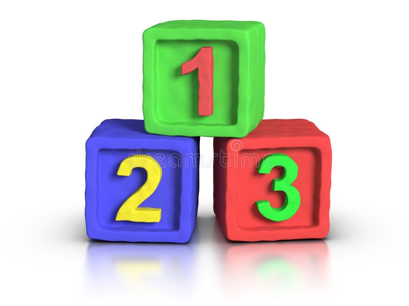 Colorful Blocks with 123 Numbers. Stock Illustration - Illustration of ...
