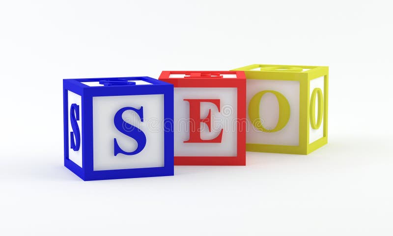 Play blocks spelling SEO stock illustration. Illustration of marketing ...
