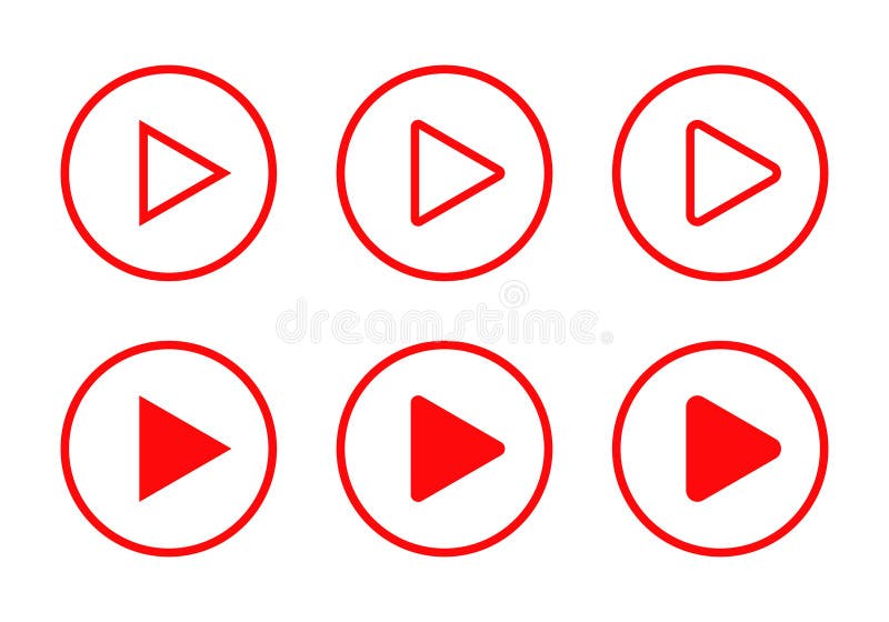 Play Buton Icon in Circle Line. Video Streaming Symbol Vector Stock ...