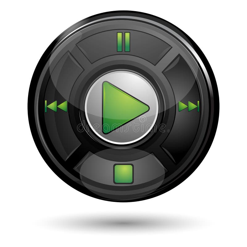 Playlist buttons stock vector. Illustration of button - 23265962