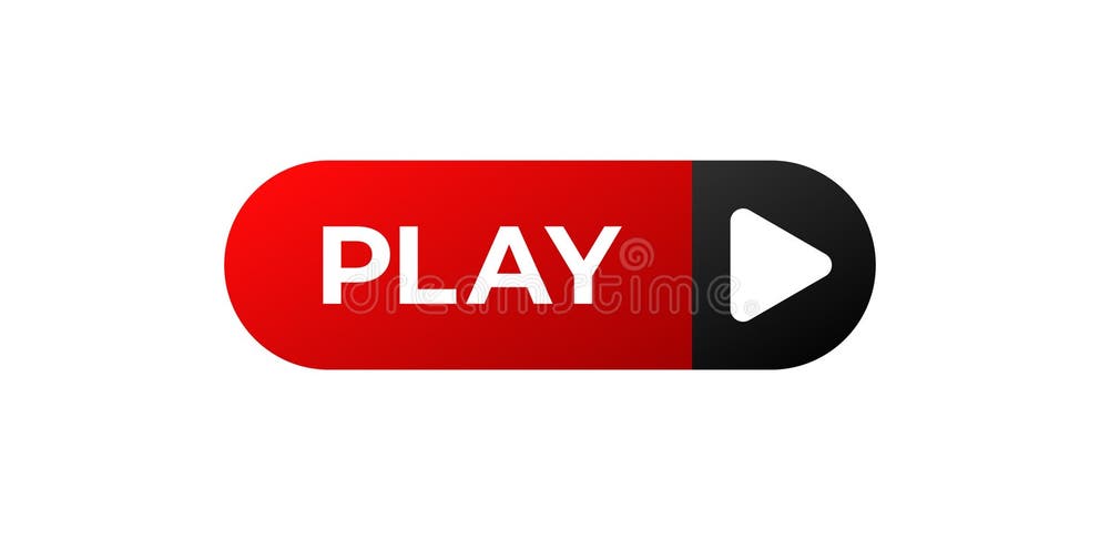 Play Button Banner Icon. Red Play Button. Stock Vector - Illustration ...