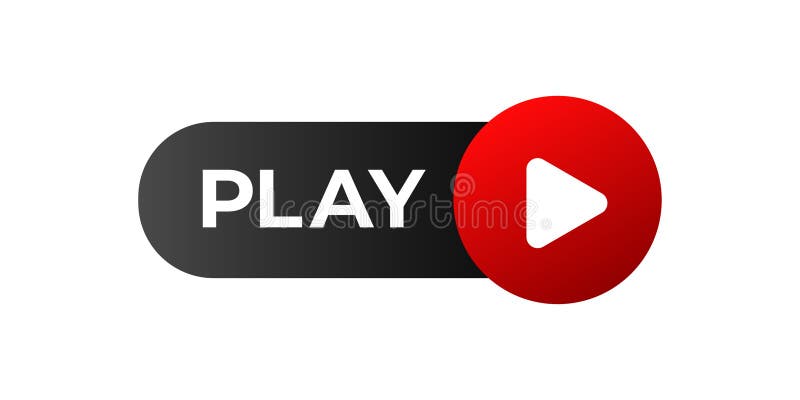 Play Button Banner Icon. Red Play Button. Stock Vector - Illustration ...