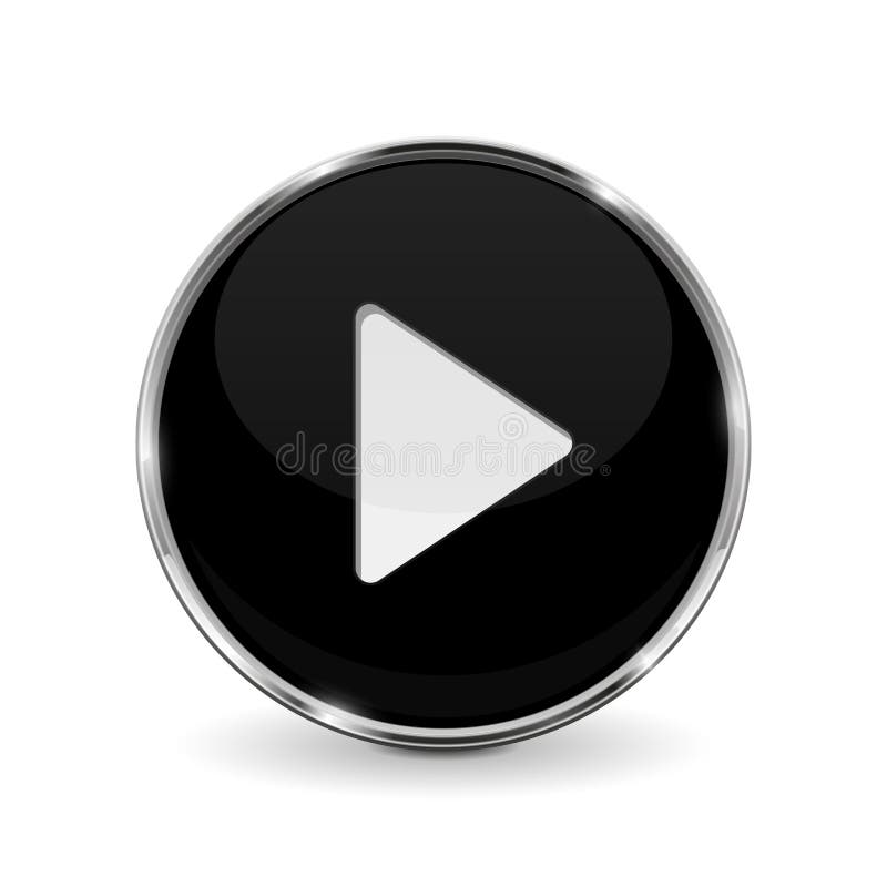 Play Button. 3d Shiny Gray Icon for Media Stock Vector - Illustration ... Play Button. 3d Shiny Gray Icon for Media Stock Vector - Illustration ...