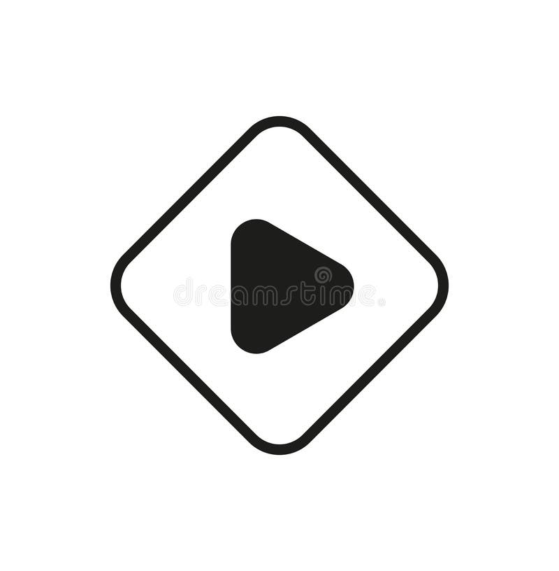 Play Button with a Black Square. Video Play Icon Stock Vector ...
