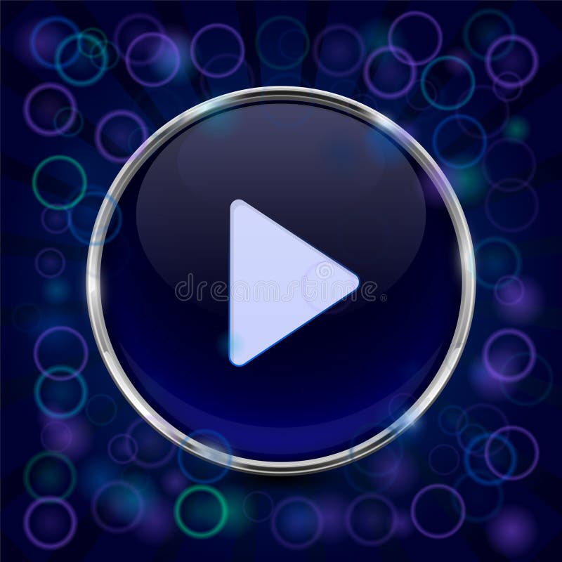 Blue Black Play Pause Button Icon Vector Stock Vector - Illustration of ...