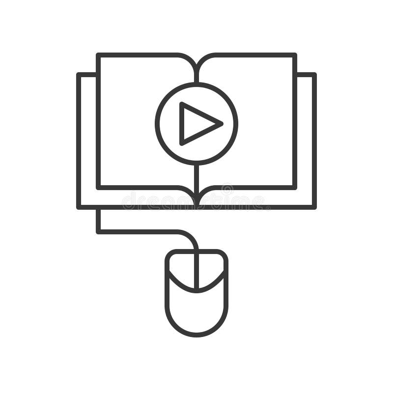 Play Button on Book, Online Education Icon Concept Stock Vector ...