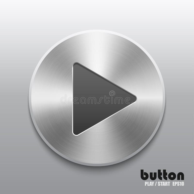 Play Button with Brushed Metal Aluminum Texture Stock Vector ...