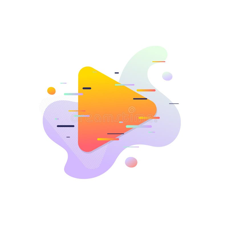 Play Button Clean Colorful Modern Design with Decorative Elements Stock ...