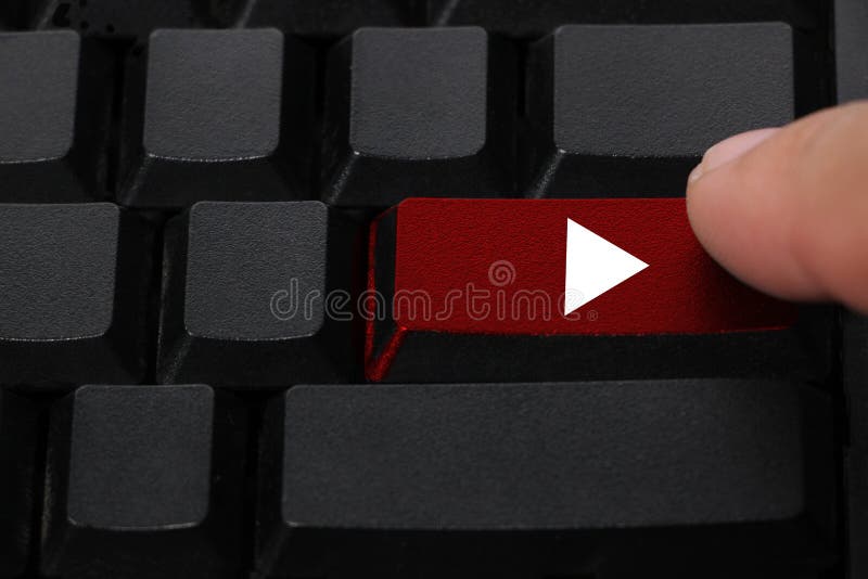 Play Button on a Computer Keyboard Stock Photo - Image of business ...