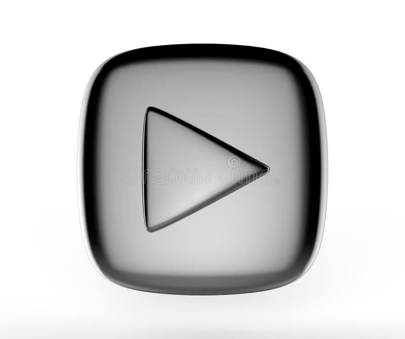 Play Button 3d Rendering Illustration. Stock Illustration ...