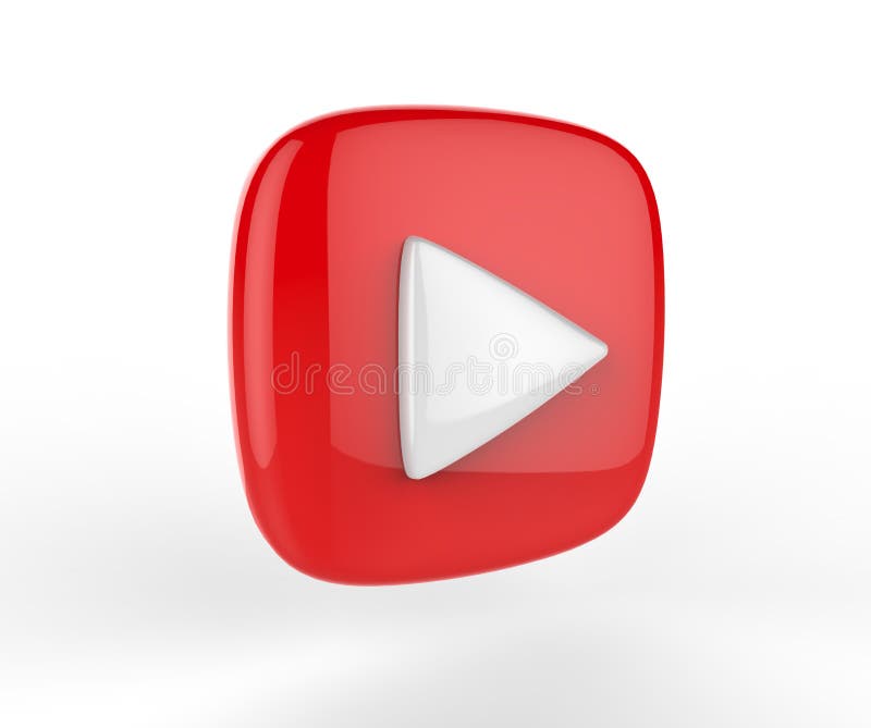 Play Button 3d Rendering Illustration. Stock Illustration ...