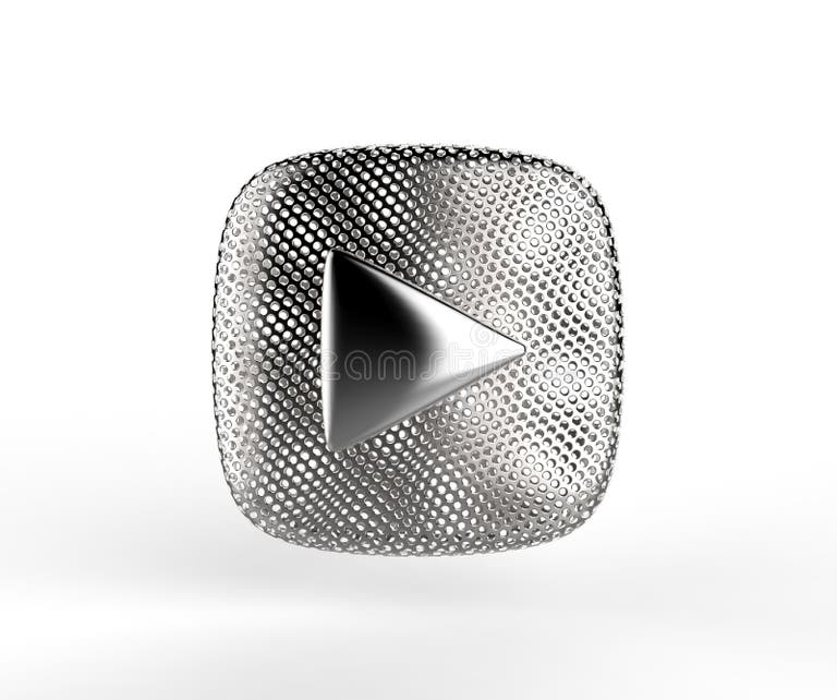 Play Button 3d Rendering Illustration. Stock Illustration ...