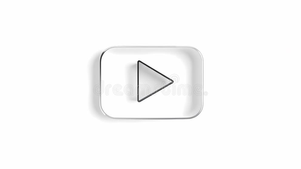 Play Button Design with Triangle on Rounded Square on White Background ...