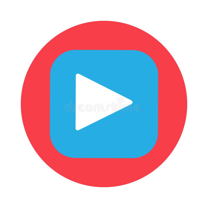 Play Button Flat Vector Icon Stock Vector - Illustration of arrow, flat ...