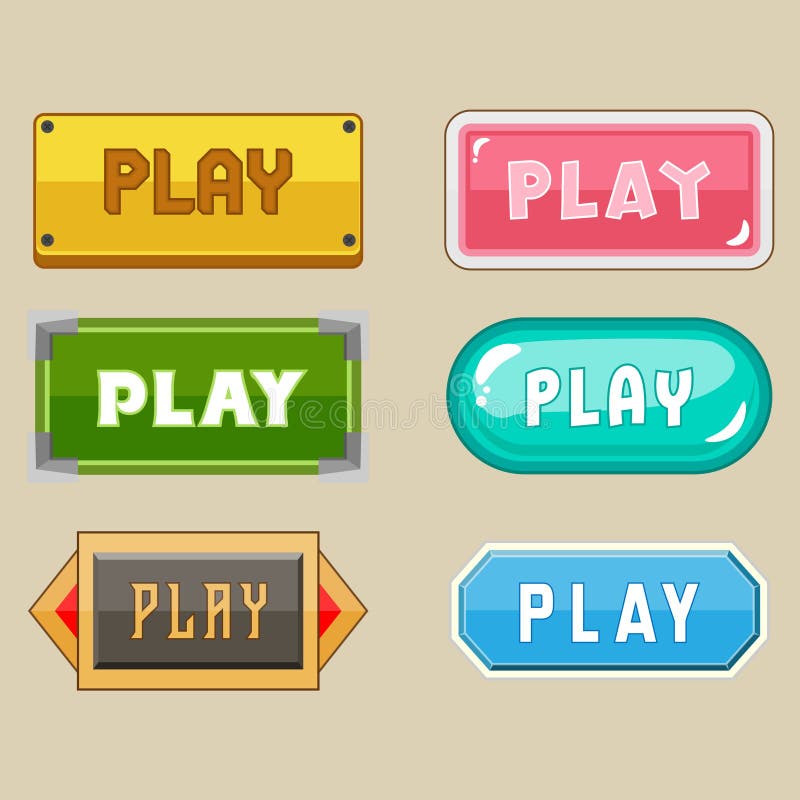 Play Button Game Set stock vector. Illustration of elements - 352273607