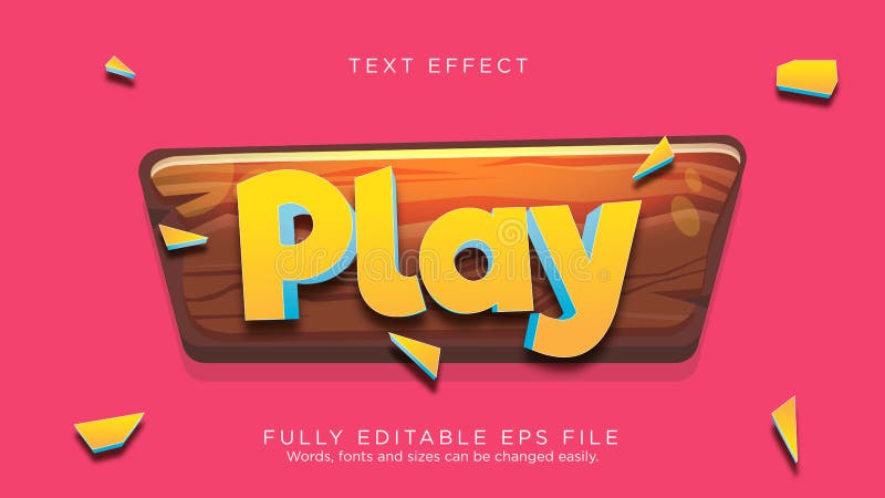 Play Button Game UI Text Effect Font Type Stock Vector - Illustration ...