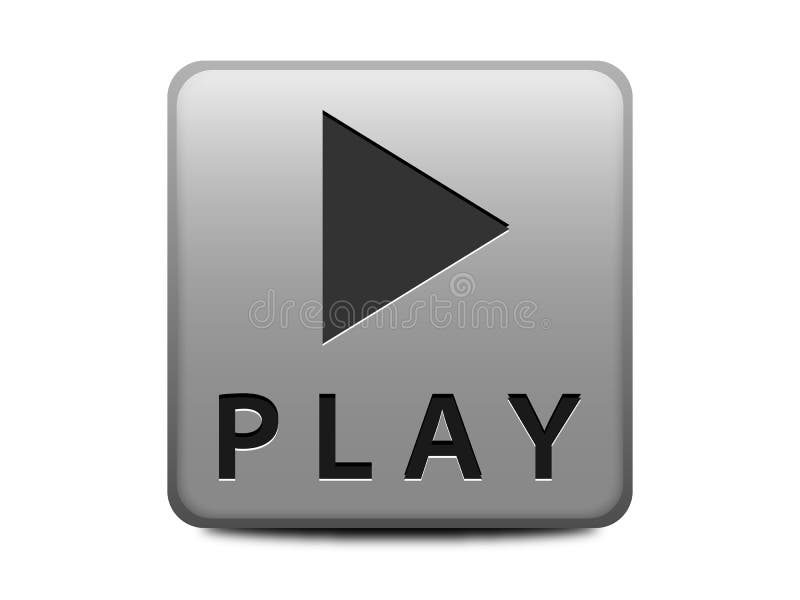 Play button stock vector. Illustration of grey, start - 33779407